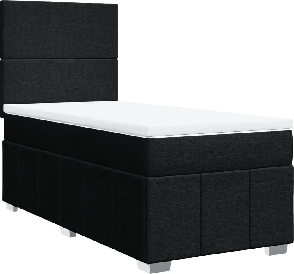 Box spring postel s matrací černá 80 x 200 cm textil 3291490