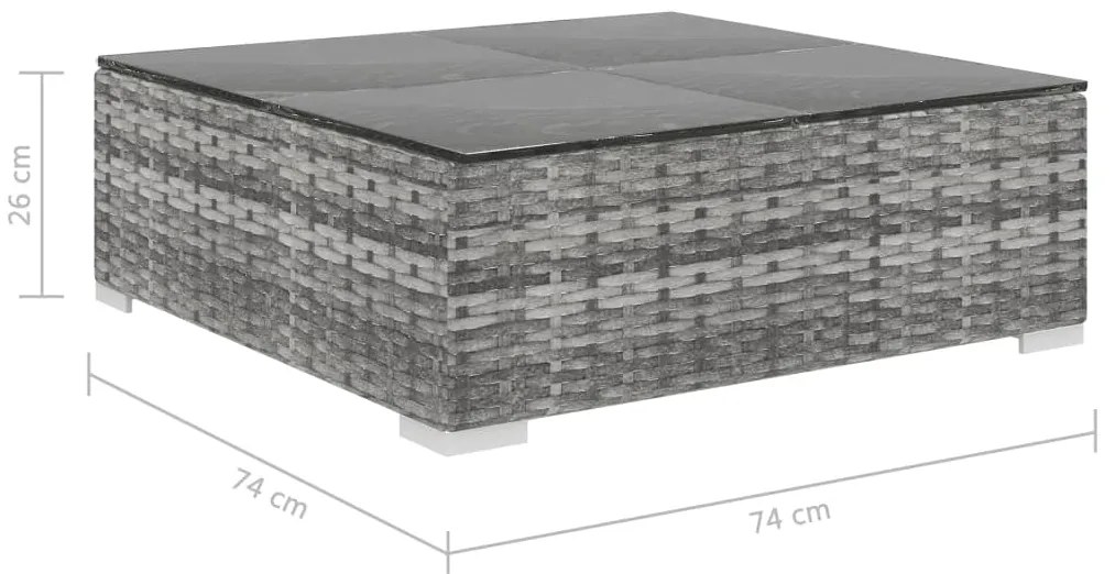 vidaXL Marketos 4dílná zahradní sedací souprava s poduškami polyratan šedá