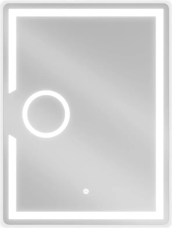 Mexen Onyx podsvícené koupelnové zrcadlo s kosmetickým zrcátkem 60 x 80 cm, LED 6000K, antipára - 9813-060-080-611-00