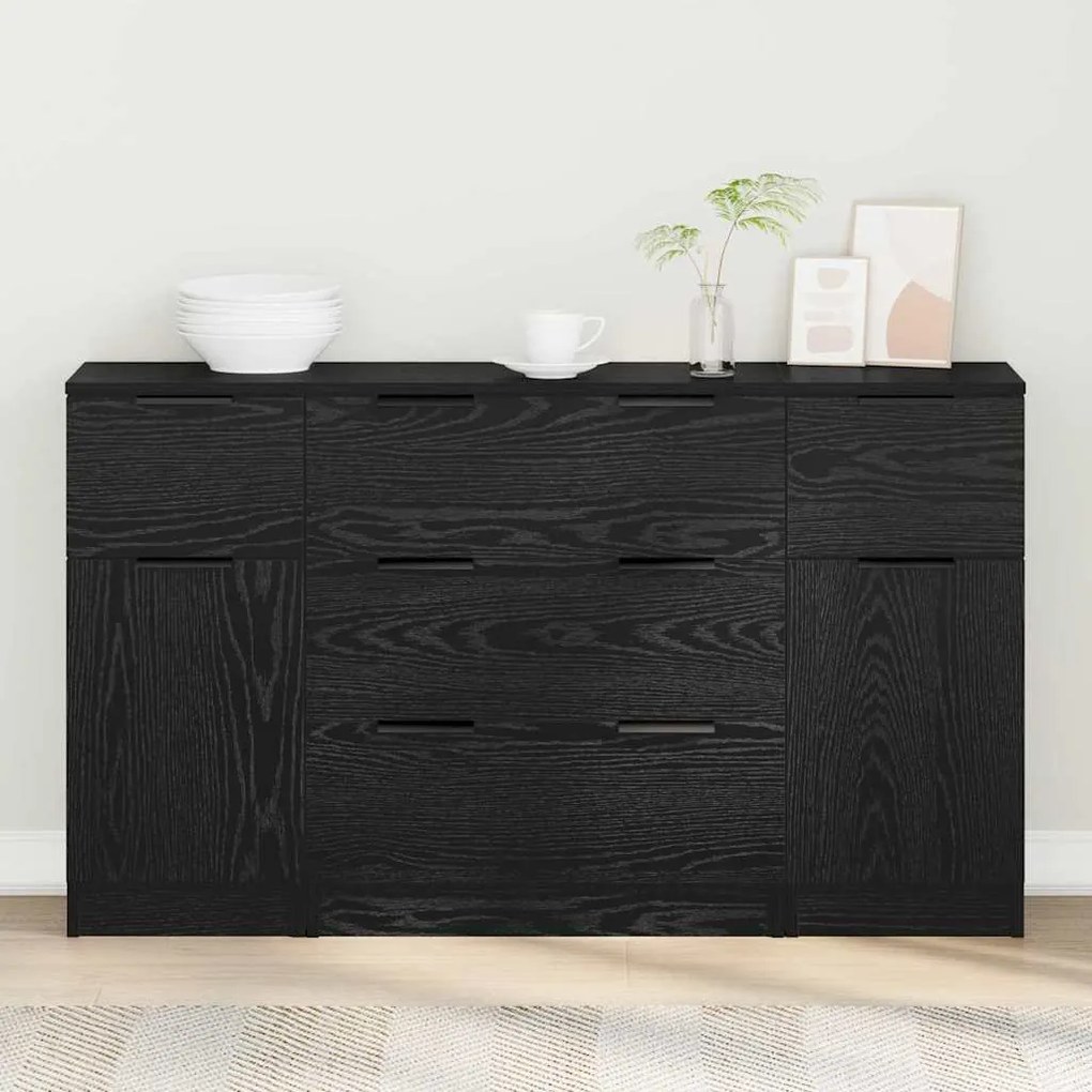 Servírovací skříň 3 ks Černý dub 121 x 30 x 70 cm 3332538