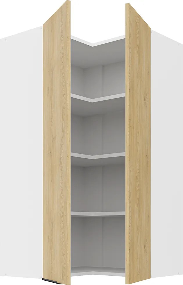CREMONA bc | horní kuchyňská skříňka 60x60 GN-108 2F (90°) rohová s policemi | EXTRA VYSOKÁ | 60x60 cm | bílá/cremona
