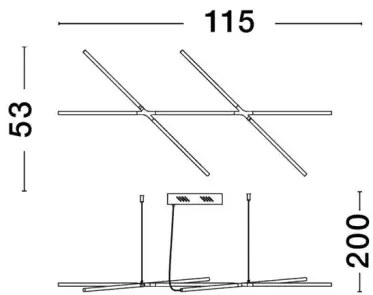 LED lustr Raccio 115 zlaté