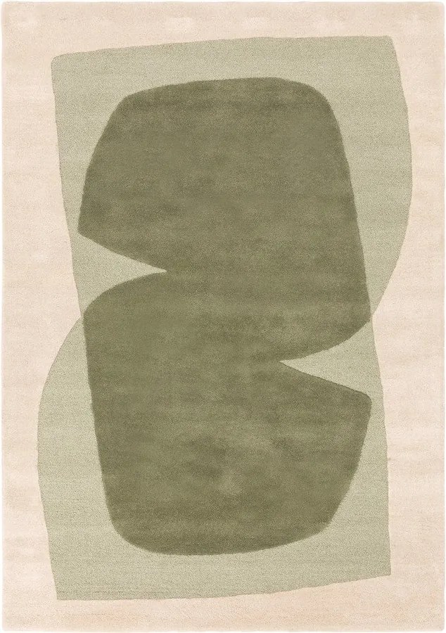 Zelený/béžový ručně tkaný vlněný koberec 200x290 cm Kinney – MADE