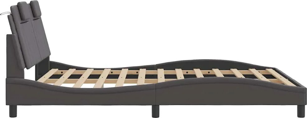 Rám postele Viana bez matrace šedý 160x200 cm umělá kůže 3208106