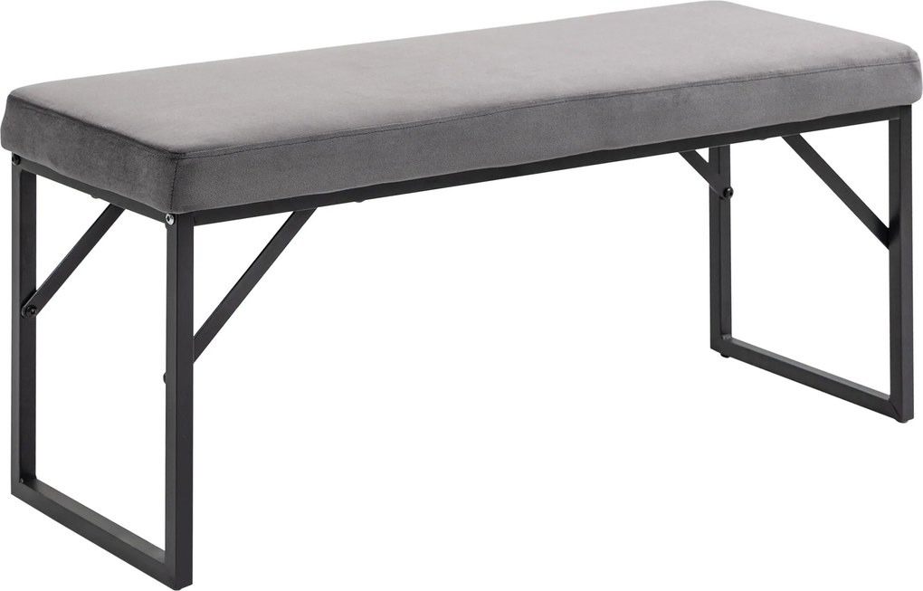 HOMCOM Čalouněná lavice s efektem sametu, lavice na postel se železnými nohami, botníková lavice do ložnice, obývacího pokoje, chodby 100 x 35 x 47 cm