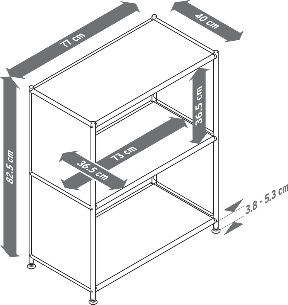 Tchibo - Kovový regál »Cn3« se 2 policemi - barva: bílá