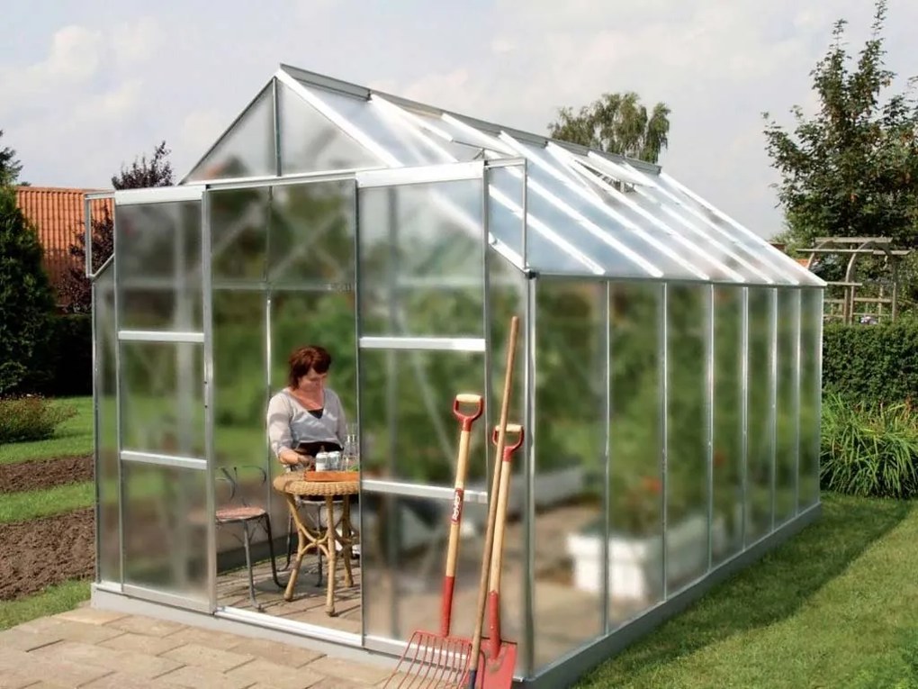 Vitavia Garden Zahradní skleník Vitavia URANUS 11500 matné sklo 4 mm stříbrný