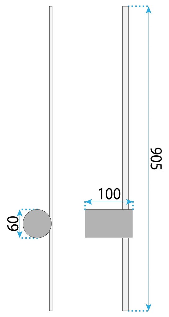 Toolight Toolight, LED nástěnné svítidlo 90cm, 18W, 3000K, LHJ062-W, černá-zlatá, OSW-50030