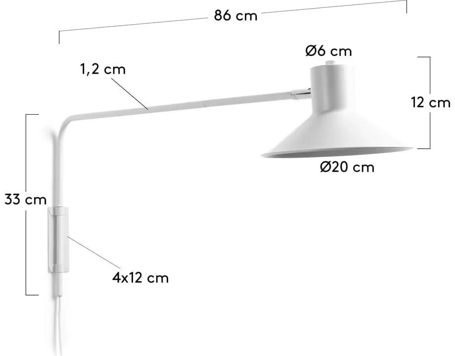 Bílé nástěnné svítidlo ø 20 cm Aria – Kave Home