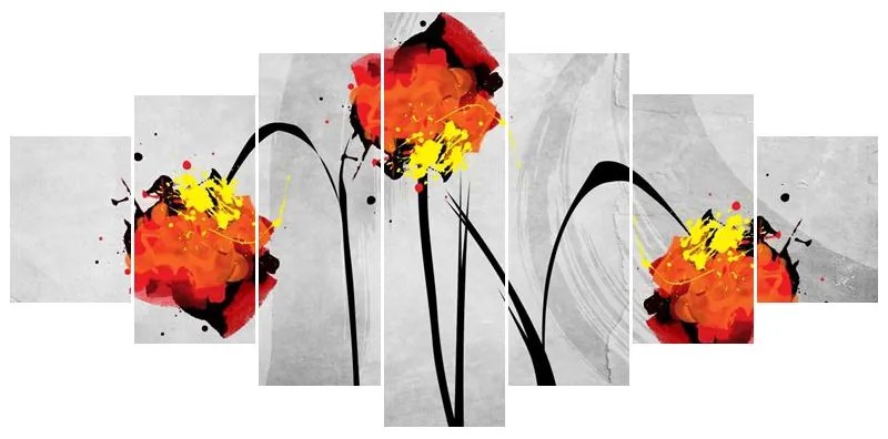 Abstraktní obraz -  květiny (210x100 cm), 40 dalších rozměrů