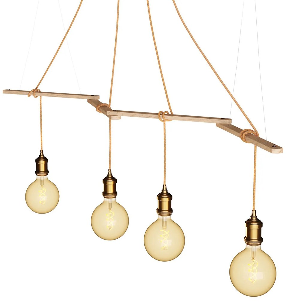 creative cables Zigh-zagh, nastavitelná dřevěná stropní konzola pro závěsné lampy