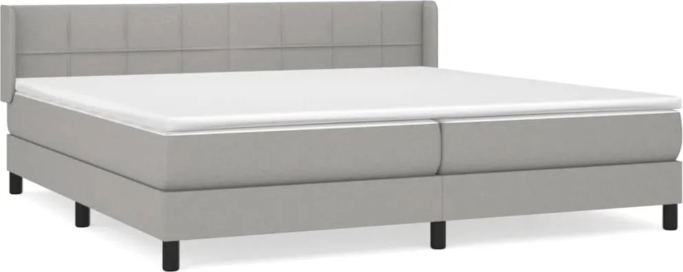 Box spring postel s matrací světle šedá 200 x 200 cm textil 3129737