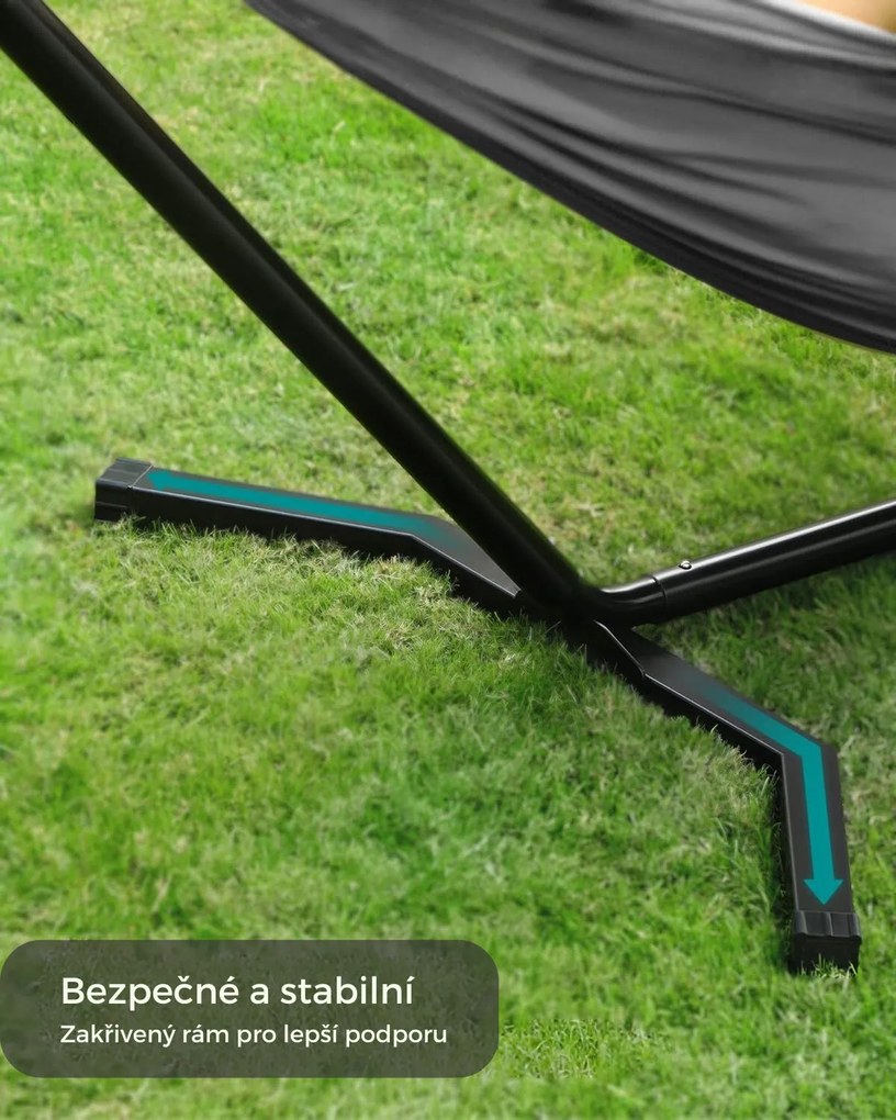 Houpací síť WIDEWIK pro 2 osoby šedá