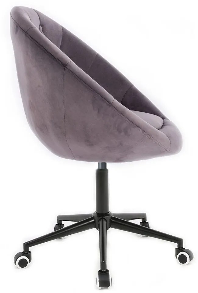 LuxuryForm DESIGN Otočné křeslo VERA VELUR na černé podstavě s kolečky - tmavě šedé