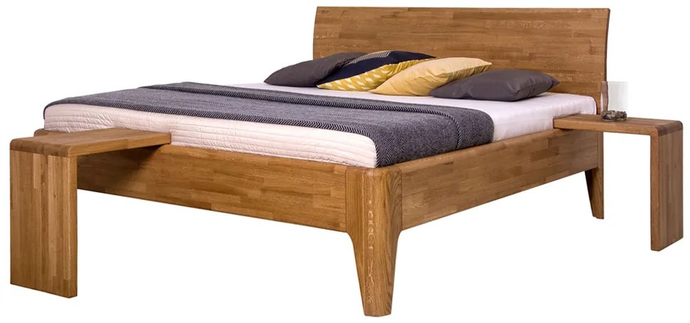 Postel Fantazie nastavitelné čelo oblé Domestav F302 Materiál: DUB Natur, Barevne provedení: Přírodní provedení-lak