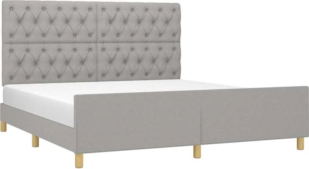Rám postele bez matrace světle šedý 160 x 200 cm textil 3125308