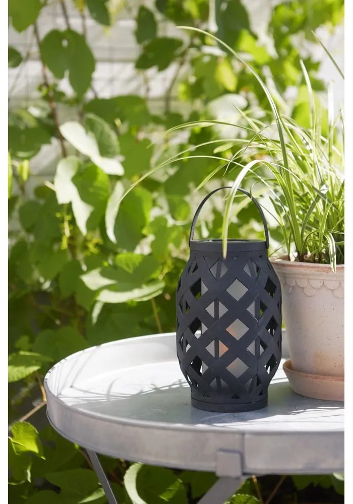 Černá lucerna Star Trading Flame Lantern, výška 23 cm