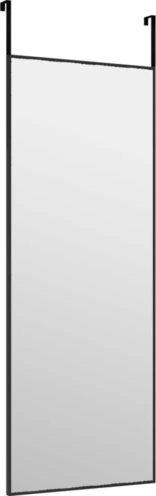 vidaXL Zrcadlo na dveře 30 x 80 cm sklo a hliník [327404] Barva: Černá