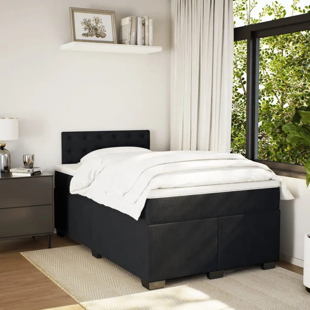 Box spring postel s matrací černá 120 x 190 cm samet 3288572