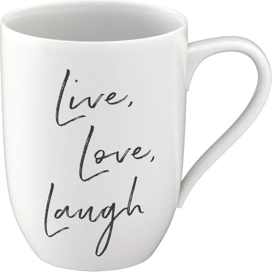 Villeroy&Boch Villeroy & Boch Statement hrnek s uchem Live Love Laugh, 11,5 × 8 × 10,4 cm, 290 ml