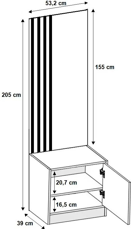 Šatní skříň ROJ 21 - 211,2x205x39 cm dub Craft zlatý