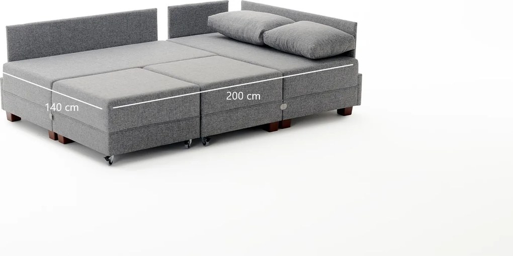 Hanah Home Rohová pohovka FLY krémová 280 cm s lenoškou vpravo 825BLC2671