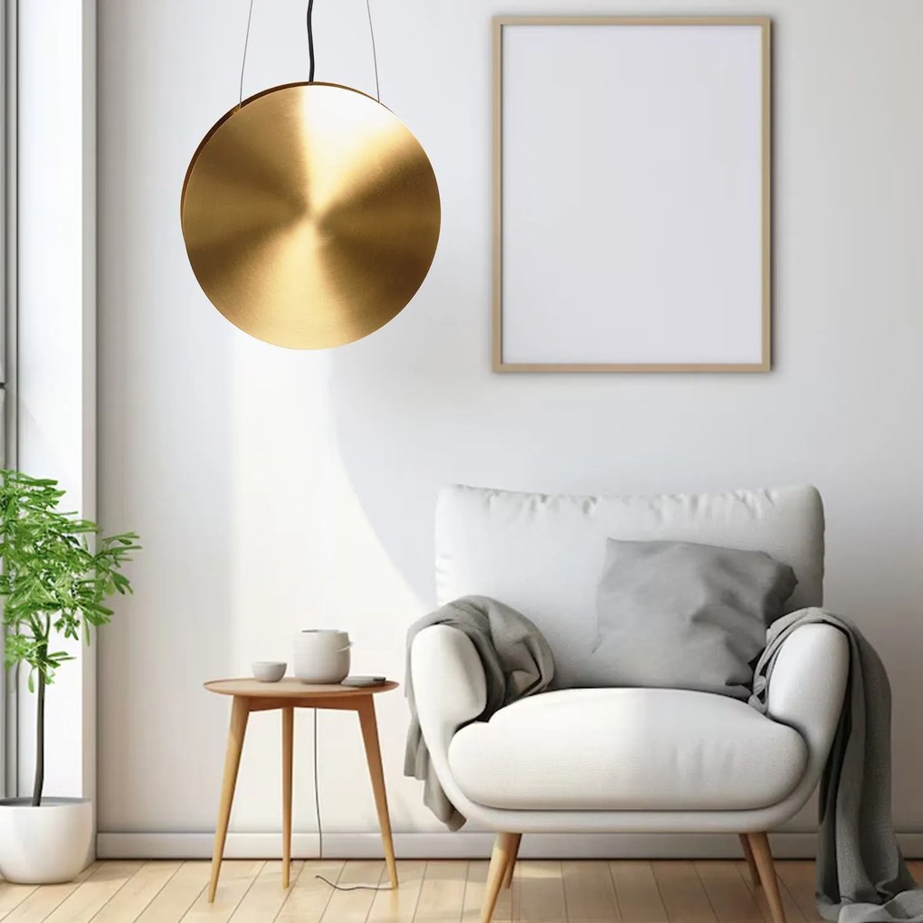 Toolight Toolight, LED závěsné stropní svítidlo 30cm APP1377-C, zlatá matná-černá, OSW-05185