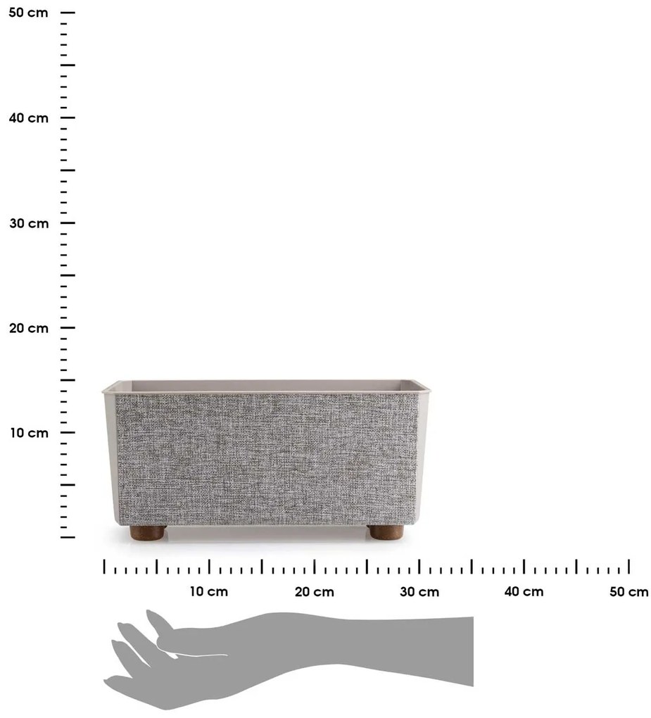 PLASTOVÝ KVĚTINÁČ SALVIA TX 28,5X17 CM BÉŽOVÁ