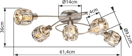 Globo 54356-5 - Přisazený lustr KRIS 5xE14/40W/230V