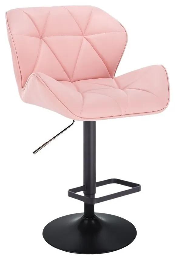 LuxuryForm Barová židle MILANO na černém talíři  - růžová