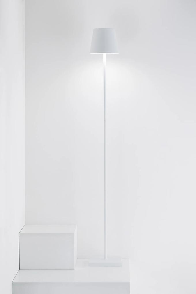 Stojací lampa Poldina s nastavitelnou výškou bílá