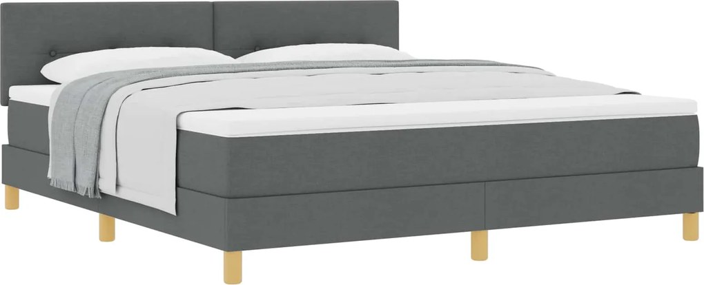 Postel s boxspringem s polštářem Tmavě šedá 180 x 200 cm textil 3338938