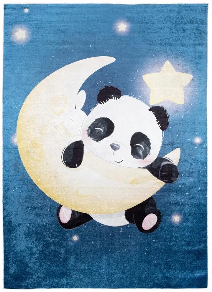 Dětský koberec s motivem pandy na měsíci Šířka: 80 cm | Délka: 150 cm