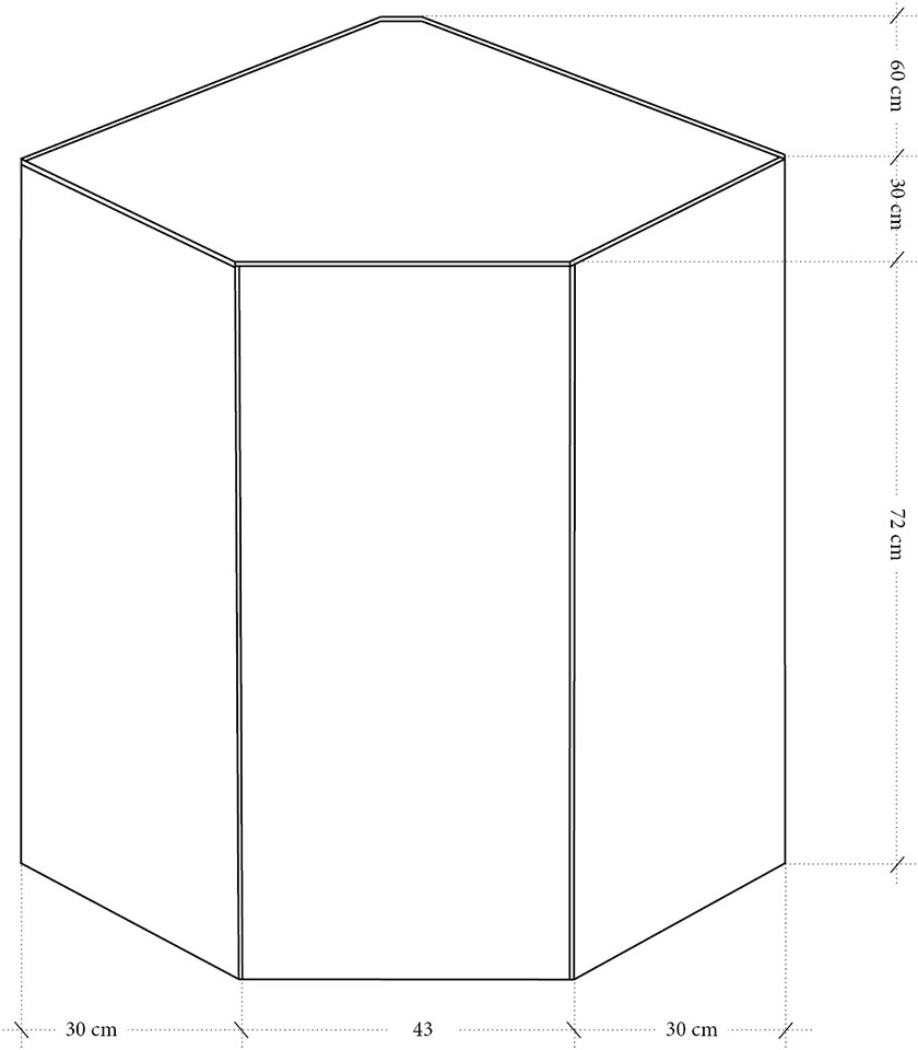 LANGEN šp | horní skříňka G60N rohová | 60x60 cm | UNI provedení | artisan/šedá