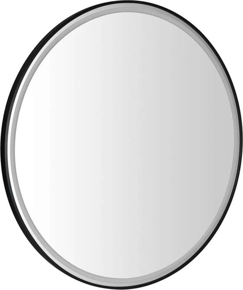 Sapho - Zrcadlo Kadris s LED osvětlením, průměr 60 cm, matná černá KD060