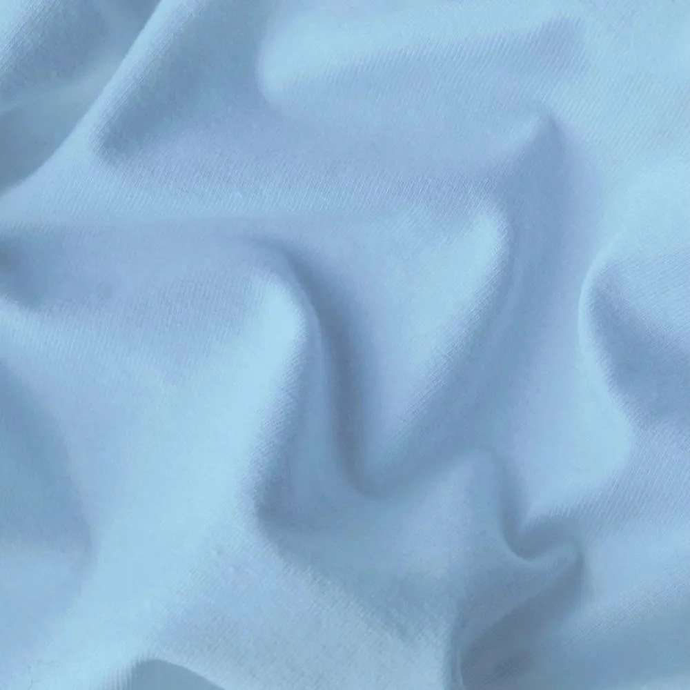 Bavlněné jersey napínací prostěradlo na jednolůžko - 90 x 200 cm - světle modré