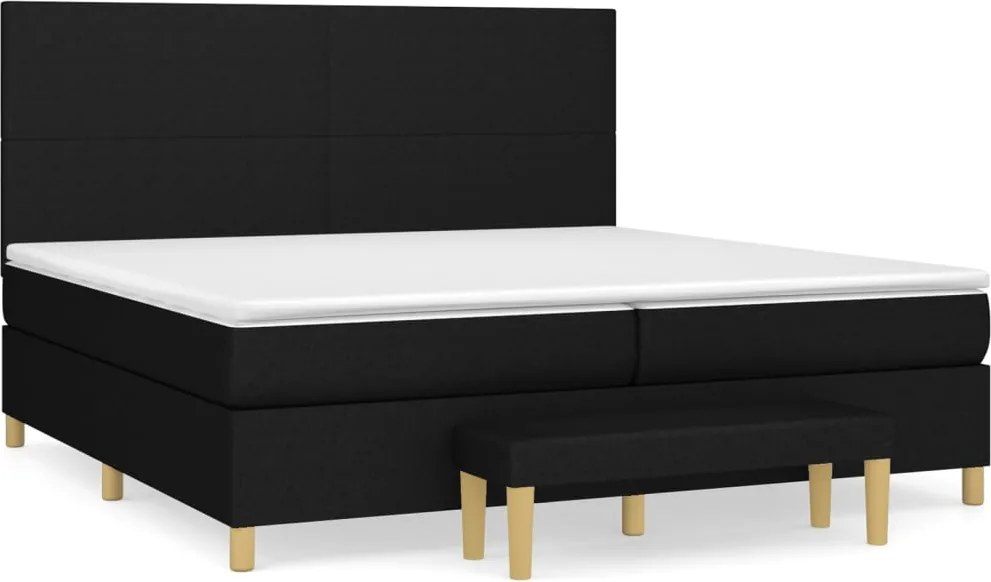 Box spring postel s matrací černá 200x200 cm textil 3137023