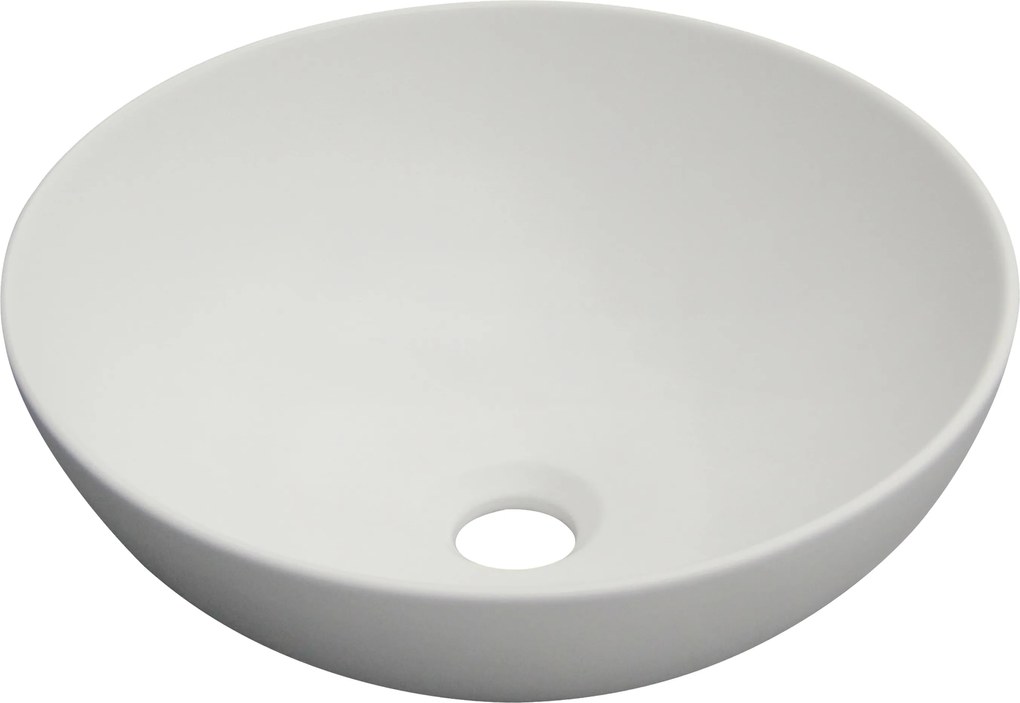 Invena Tinos, keramické umyvadlo na desku 39,5x39,5x13,5 cm, bílá matná, INV-CE-43-001-C