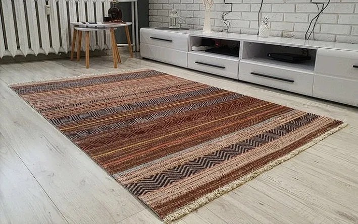 HU Vícebarevný moderní koberec Banco 1049 – hnědý Rozměr: 60x110 cm
