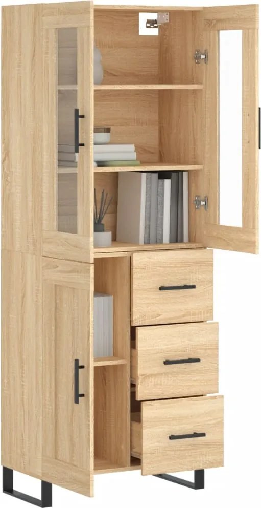 Skříň highboard dub sonoma 69,5 x 34 x 180 cm kompozitní dřevo 3198684