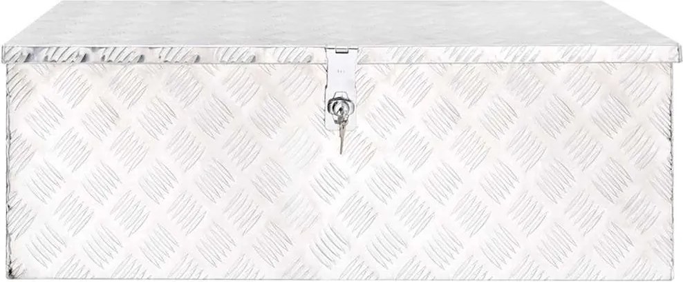 Úložný box stříbrný 90 x 47 x 33,5 cm hliník 152254