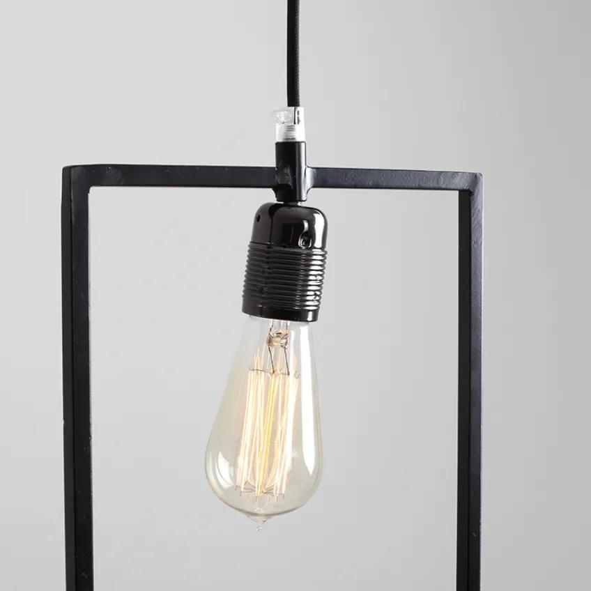 Nordic Design Černé kovové závěsné světlo Paris 40 x 25 cm