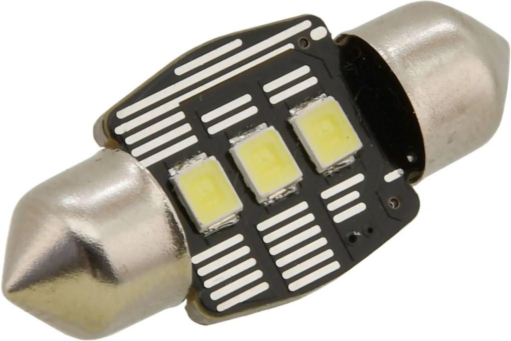 led autožárovka 3 led smd 12v suf.11x32 sv8.5 new-can-bus bílá 2ks