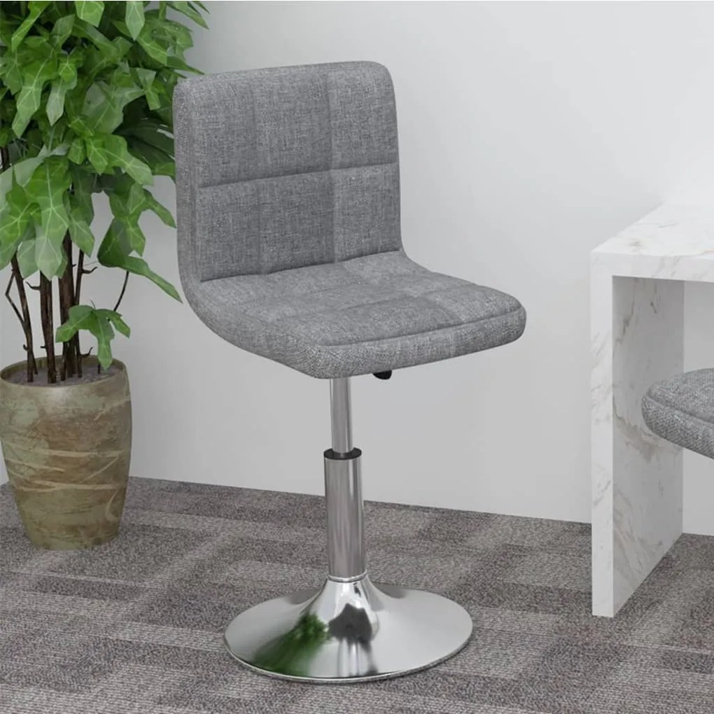 Otočná barová židle světle šedá textil 334199