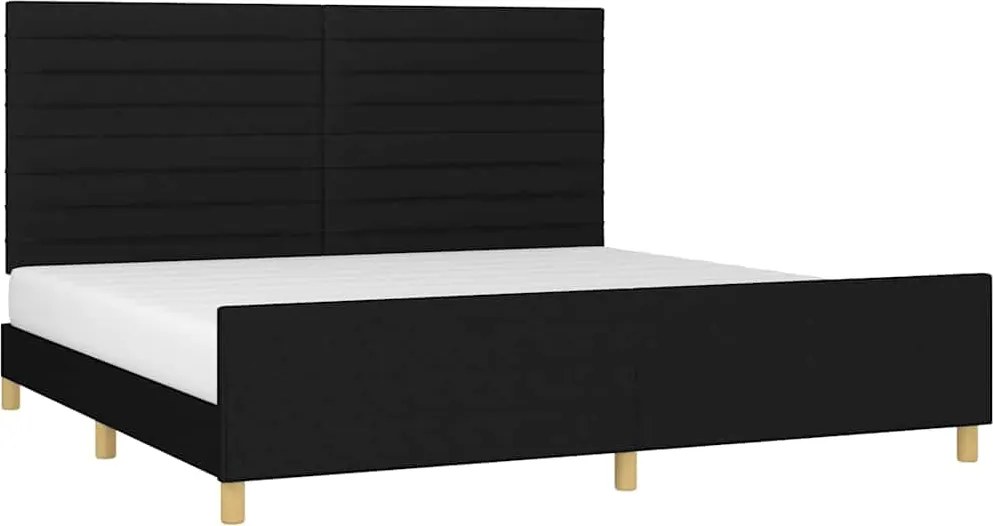 Rám postele bez matrace černý 200 x 200 cm textil 3125164