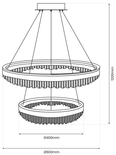 LED Lustr na lanku LED/85W/230V pr. 60 cm zlatá
