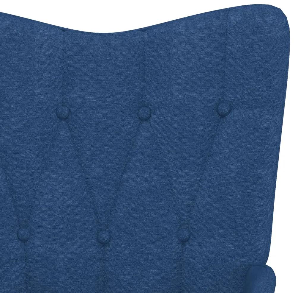 Relaxační křeslo Gllover se stoličkou - textil | modré