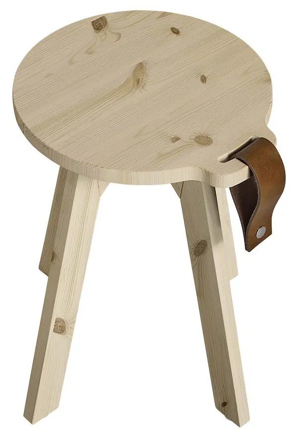 Béžový Odkládací stolek z borovicového dřeva Country – Clear lacquered 40 × 40 × 45 cm KARUP DESIGN