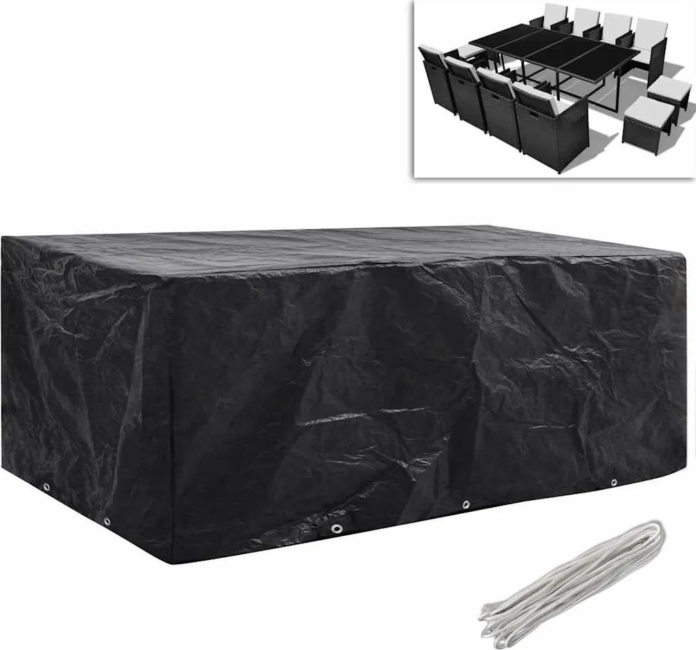 Plachty na zahradní nábytek 2 ks polyratan 10 oček 229 x 113 cm 279121