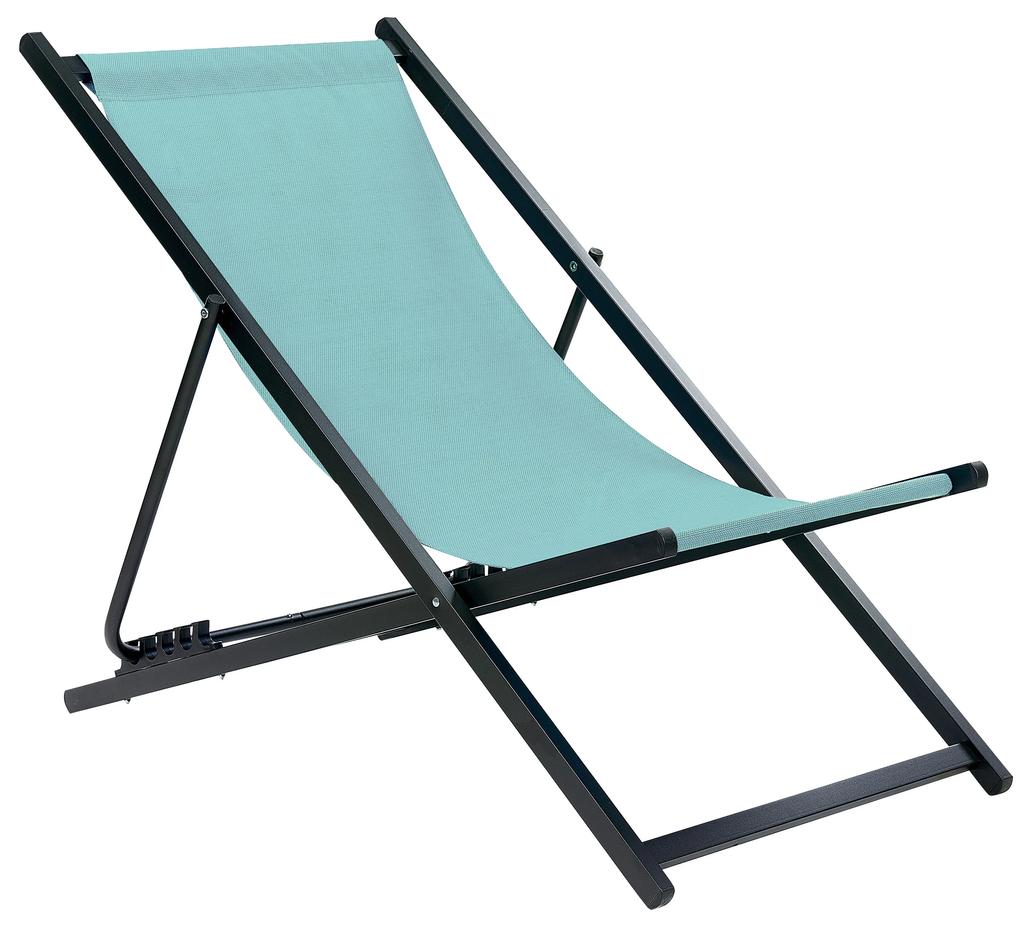 Skládací plážová židle tyrkysová/černá LOCRI II Beliani